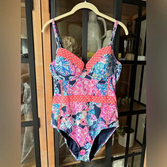 Lilly Pulitzer | Swim | Lilly Pulitzer Palma Onepiece High Tide Navy ...